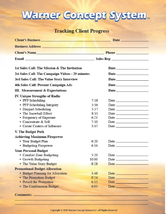 Tracking Client Progress – WCS Print Works Store